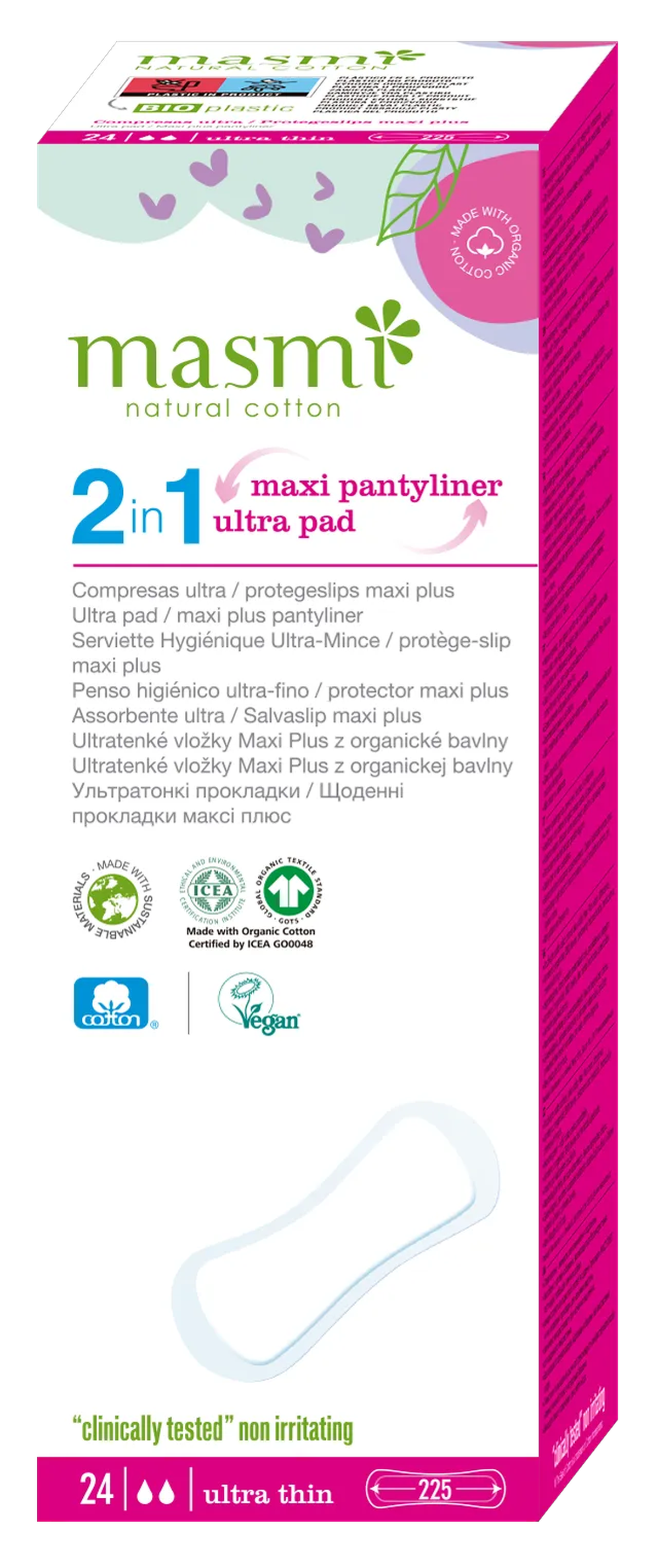 MASMI Organic Cotton Maxi pads, 24 pcs. | Mēness aptieka