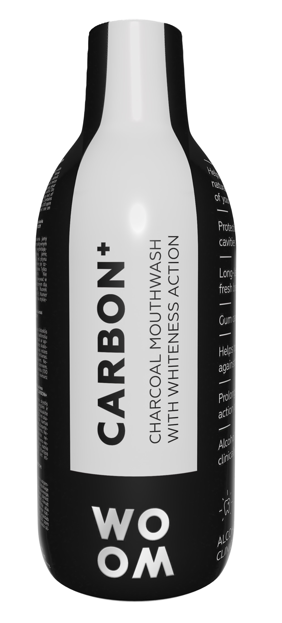 WOOM Carbon mouthwash, 500 ml | Mēness aptieka