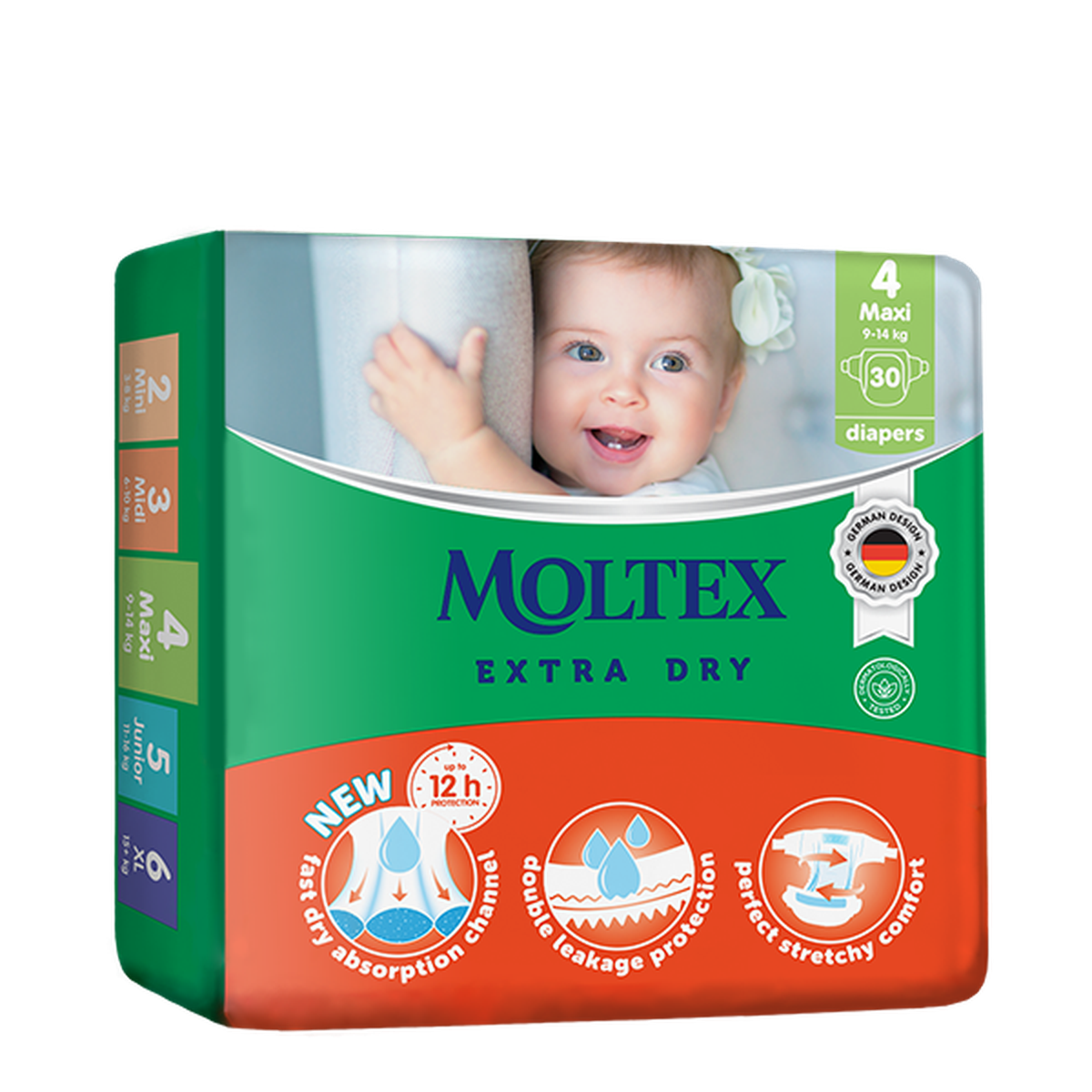 MOLTEX Extra Dry Maxi diapers, 30 pcs. | Mēness aptieka