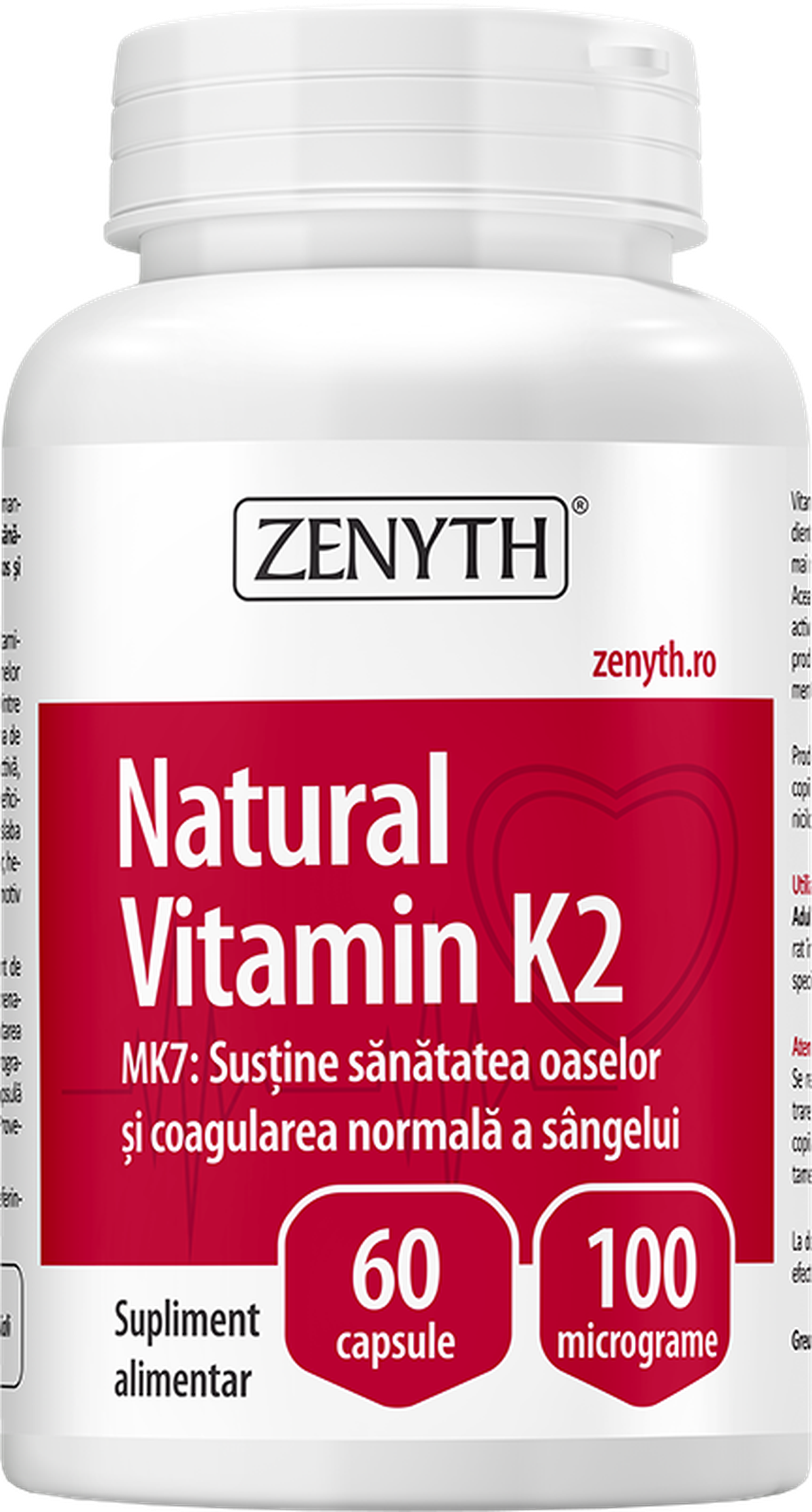 ZENYTH Natural Vitamin K2 capsules, 60 pcs. | Mēness aptieka