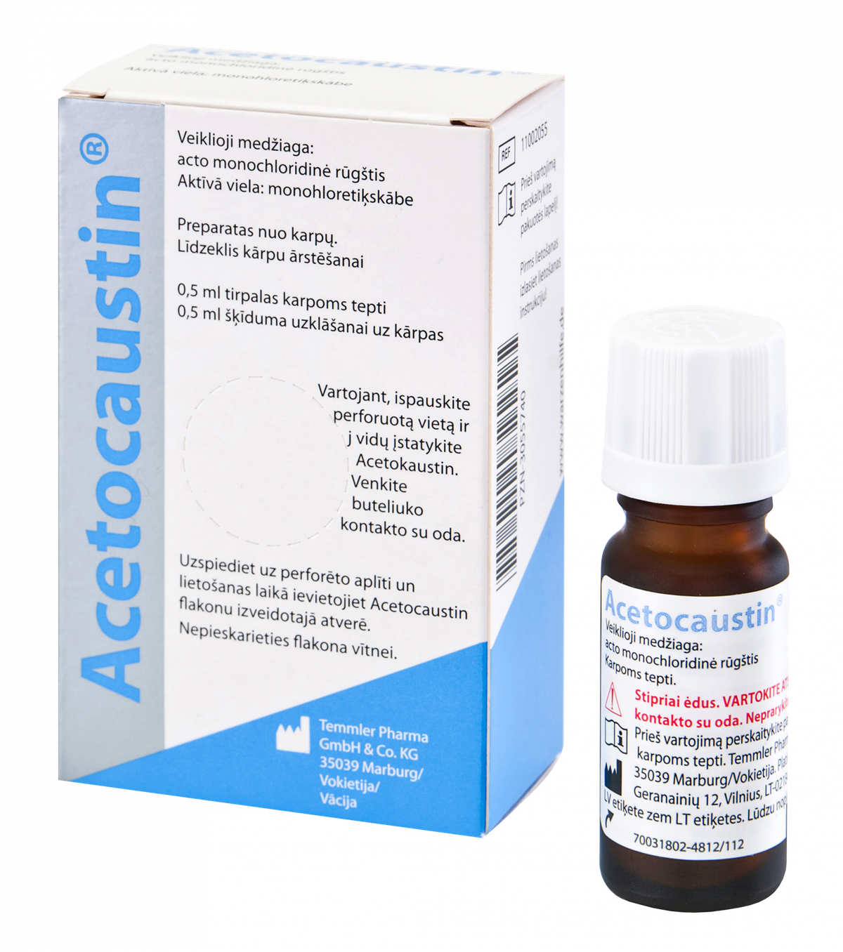 ACETOCAUSTIN LOSUNG solution, 0.5 ml | Mēness aptieka