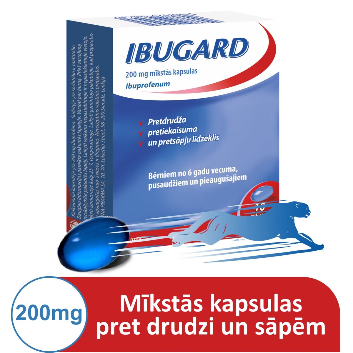 IBUGARD 200 mg kapsulas, 10 gab. - Piegāde visā Latvijā | Mēness aptieka