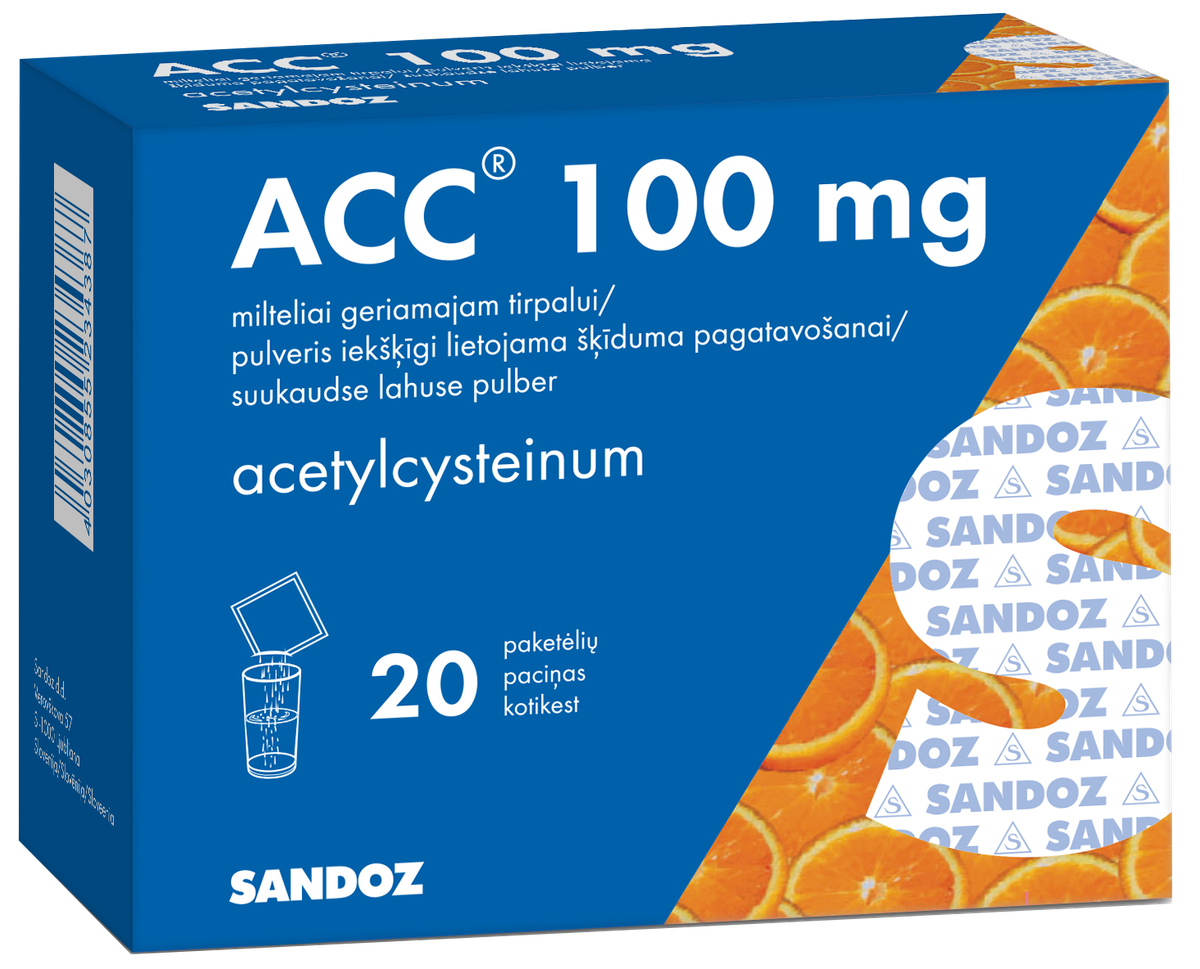 ACC 100 mg sachets, 20 pcs. | Mēness aptieka
