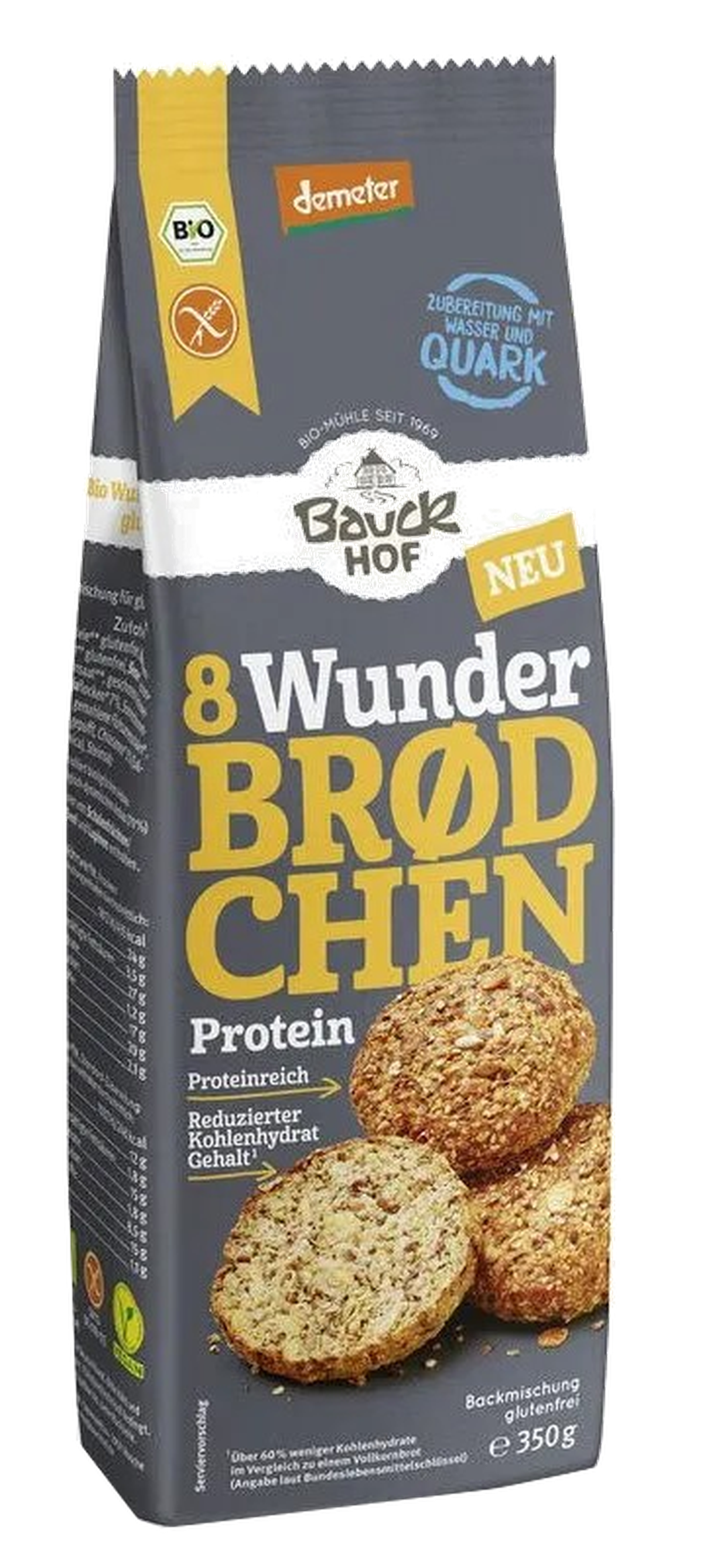 BAUCK HOF Wunderbrødchen Protein Organic Baking, gluten free mixture ...