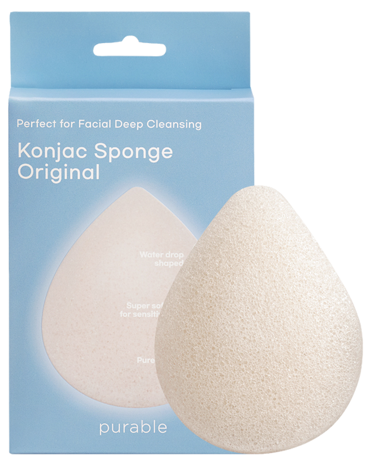 PURABLE Konjac Sponge - Original cleansing puff, 1 pcs. | Mēness aptieka