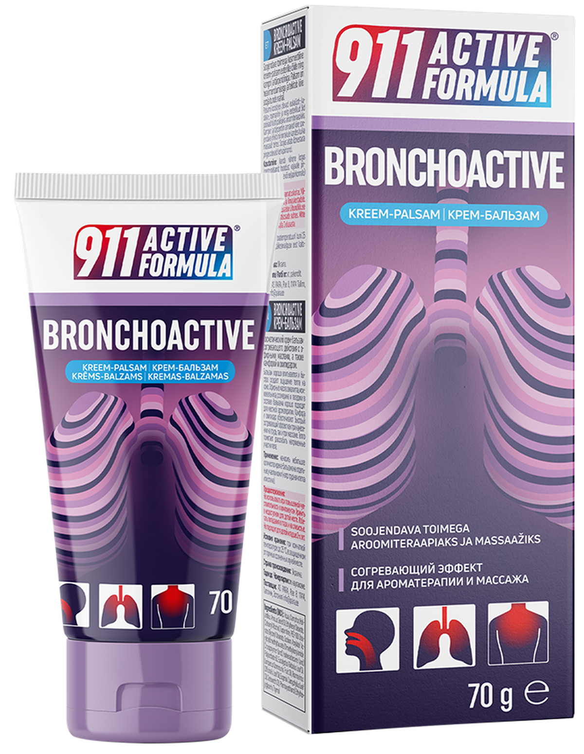 911 Active Formula Bronchoactive krēms-balzams, 70 g - Piegāde visā ...