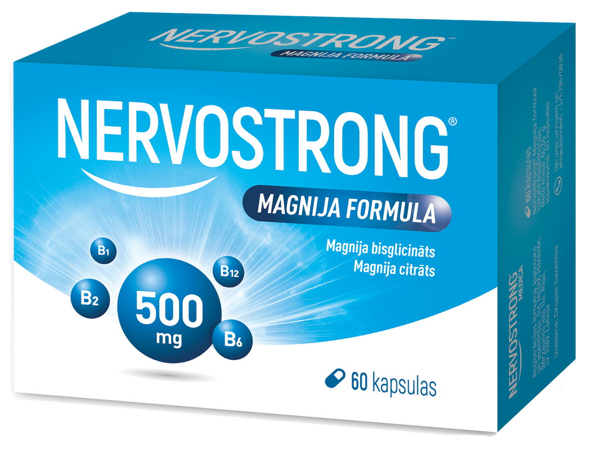 NERVOSTRONG Magnija Formula capsules, 60 pcs. | Mēness aptieka