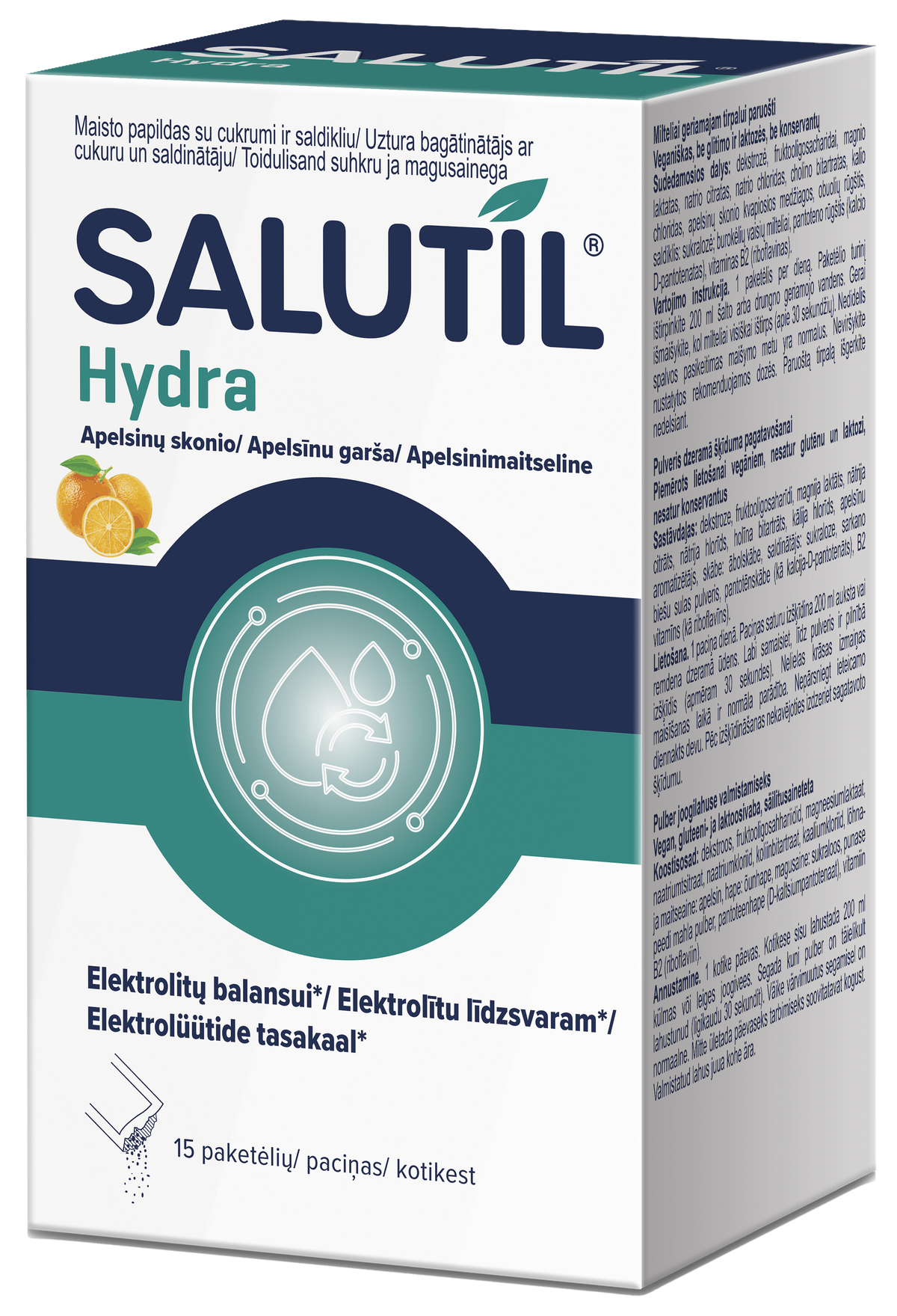 SALUTIL Hydra apelsīnu garša, paciņas, 15 gab. - Piegāde visā Latvijā ...