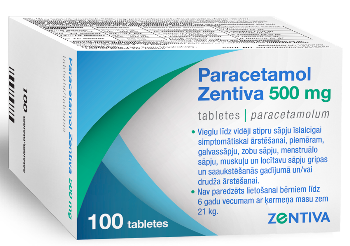 PARACETAMOL ZENTIVA 500mg tabletes, 100 ml - Piegāde visā Latvijā ...