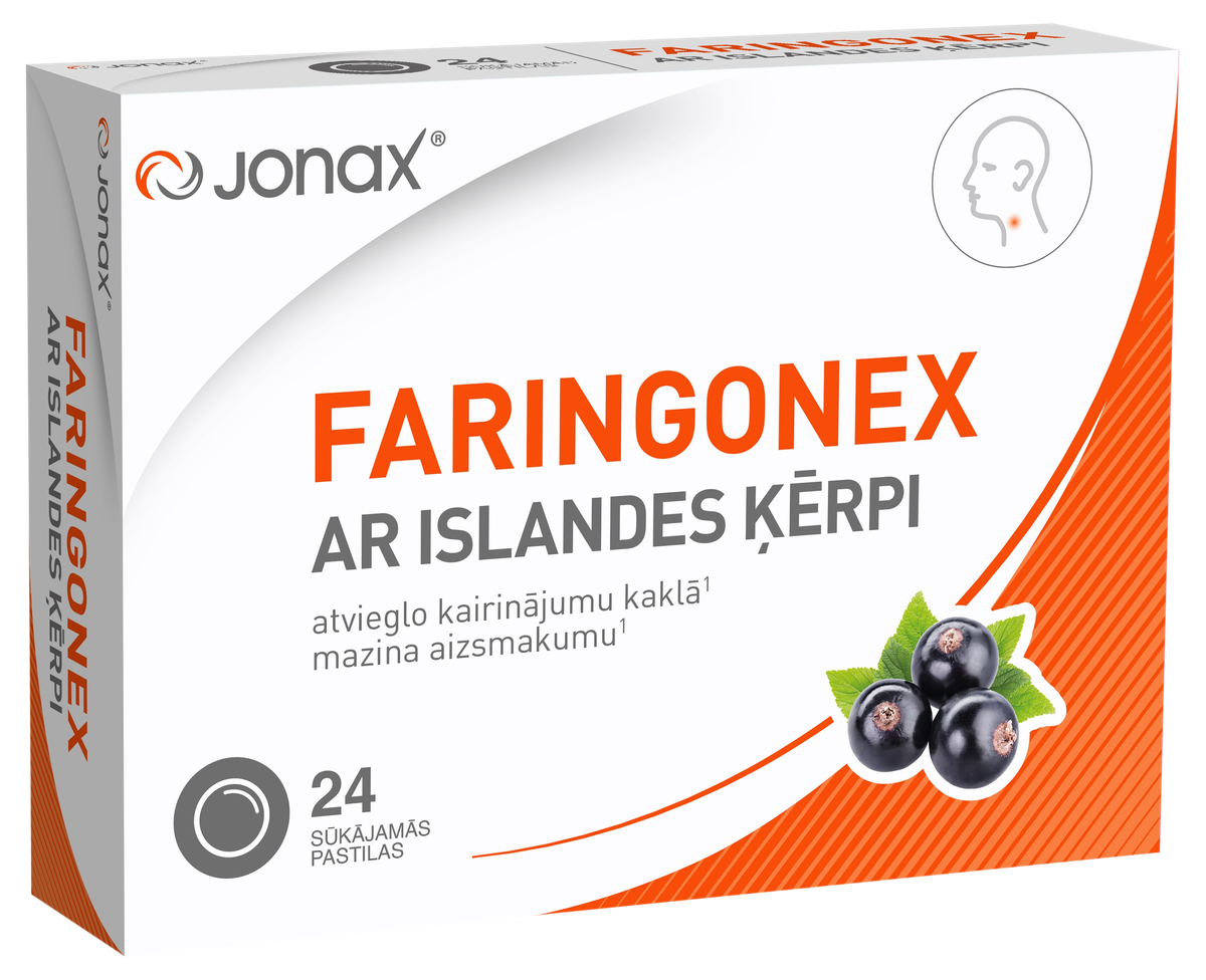 JONAX Faringonex With Icelandic Lichen lozenges, 24 pcs. | Mēness aptieka