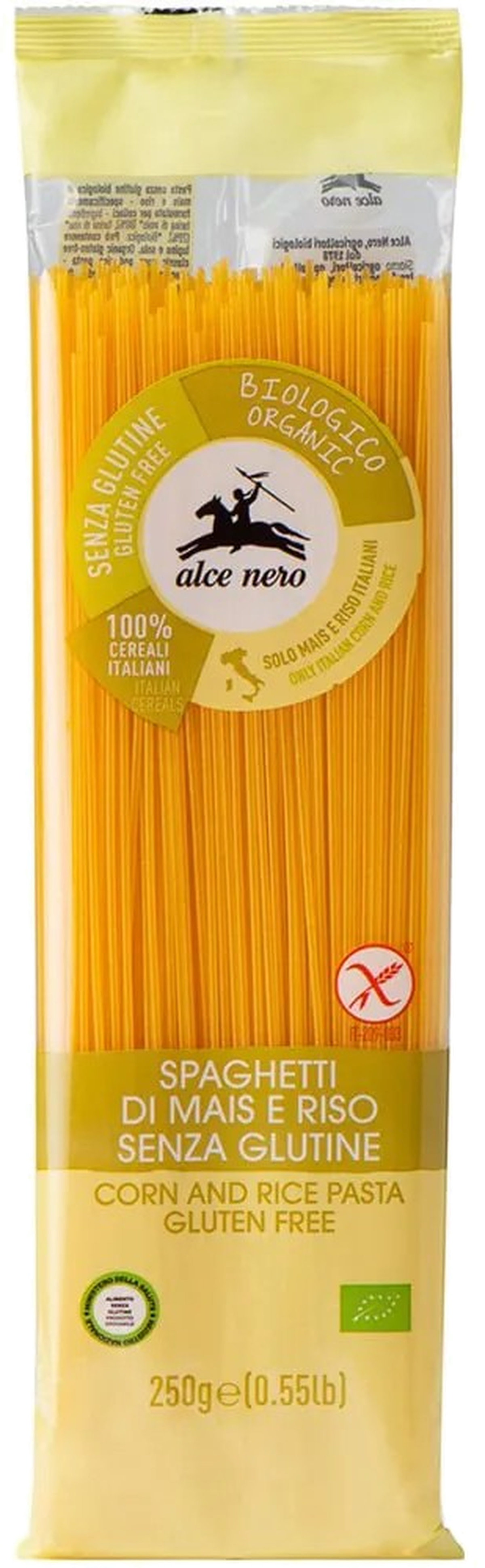 ALCE NERO Bio Spaghetti pasta, 250 g | Mēness aptieka