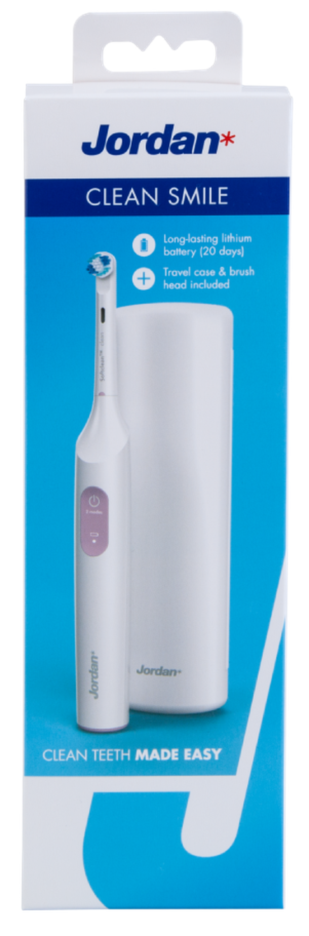 JORDAN Clean Smile (rozā) elektriskā zobu birste, 1 gab. - Piegāde visā ...