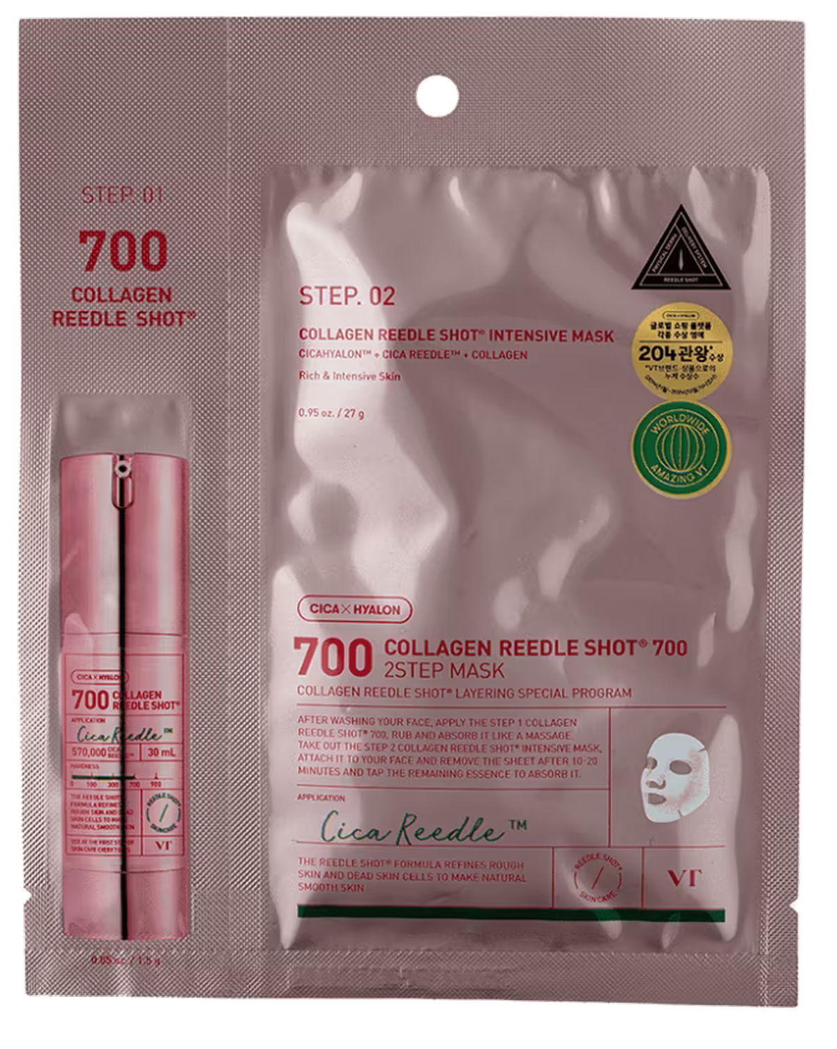 VT COSMETICS Collagen Reedle Shot 700 2-Step facial mask, 1 pcs ...