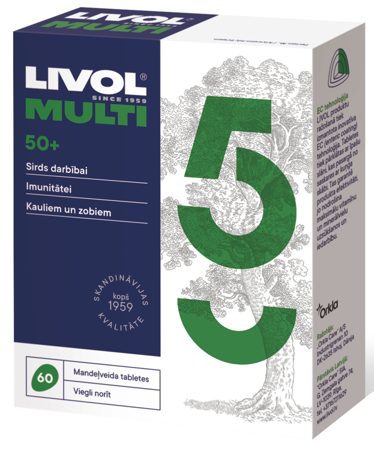LIVOL Multi 50+ tabletes, 60 gab. - Piegāde visā Latvijā | Mēness aptieka