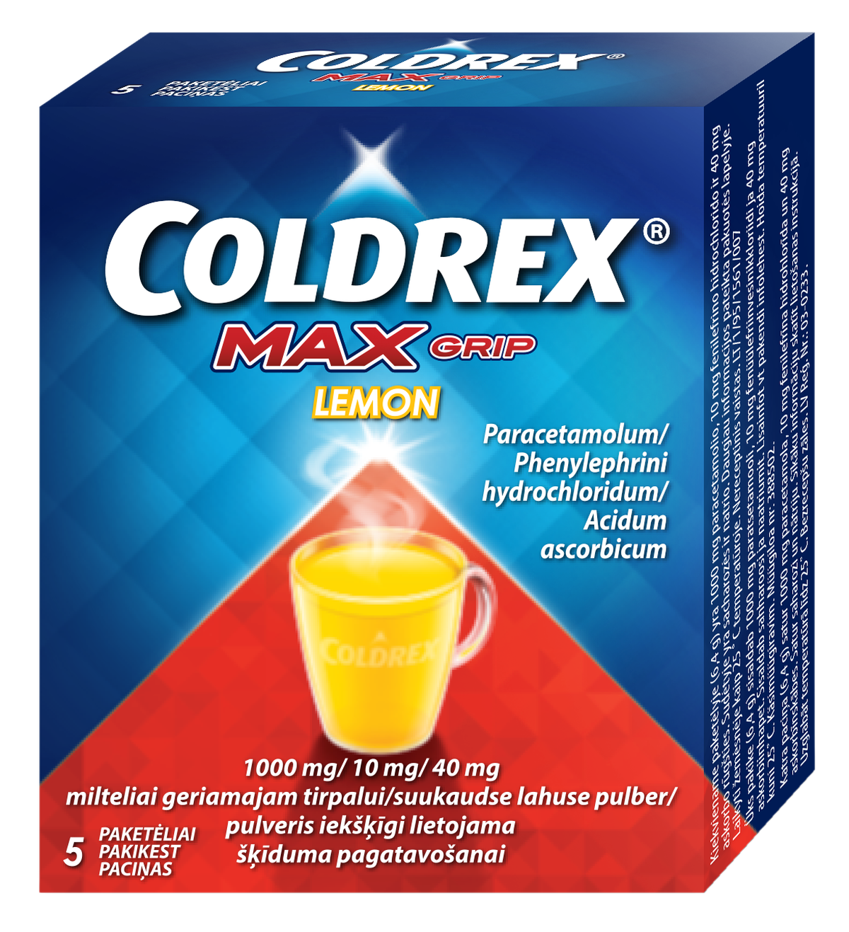 COLDREX MaxGrip Lemon for oral solution powder, 5 pcs. | Mēness aptieka