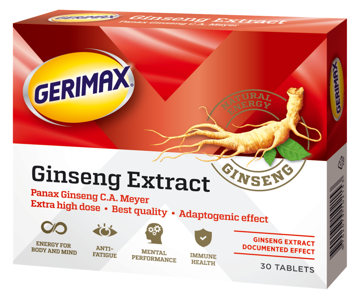 GERIMAX Ginseng Extract таблетки, 30 шт. | Mēness aptieka