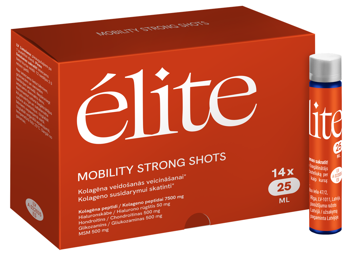 ELITE Mobility Strong Shots 25ml pudelītes, 14 gab. - Piegāde visā ...