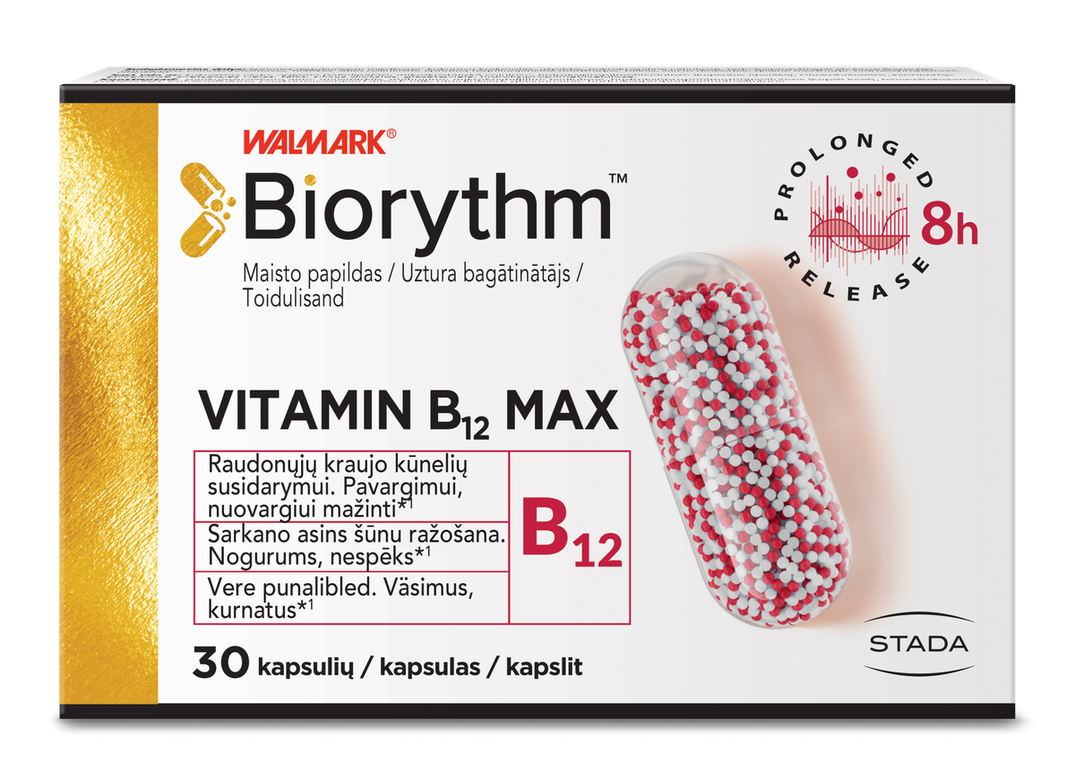 BIORYTHM Vitamin B12 Max kapsulas, 30 gab. - Piegāde visā Latvijā ...