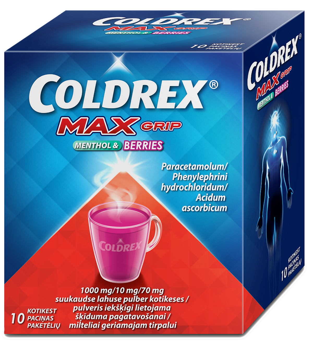 COLDREX MaxGrip Menthol & Berries for oral solution powder, 10 pcs ...