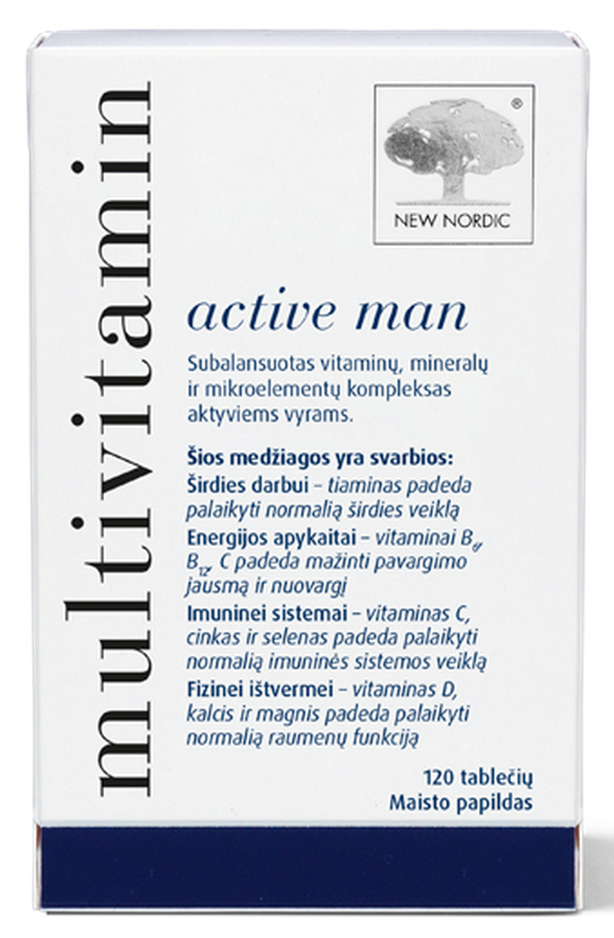 NEW NORDIC Multivitamin Active Man pills, 120 pcs. | Mēness aptieka