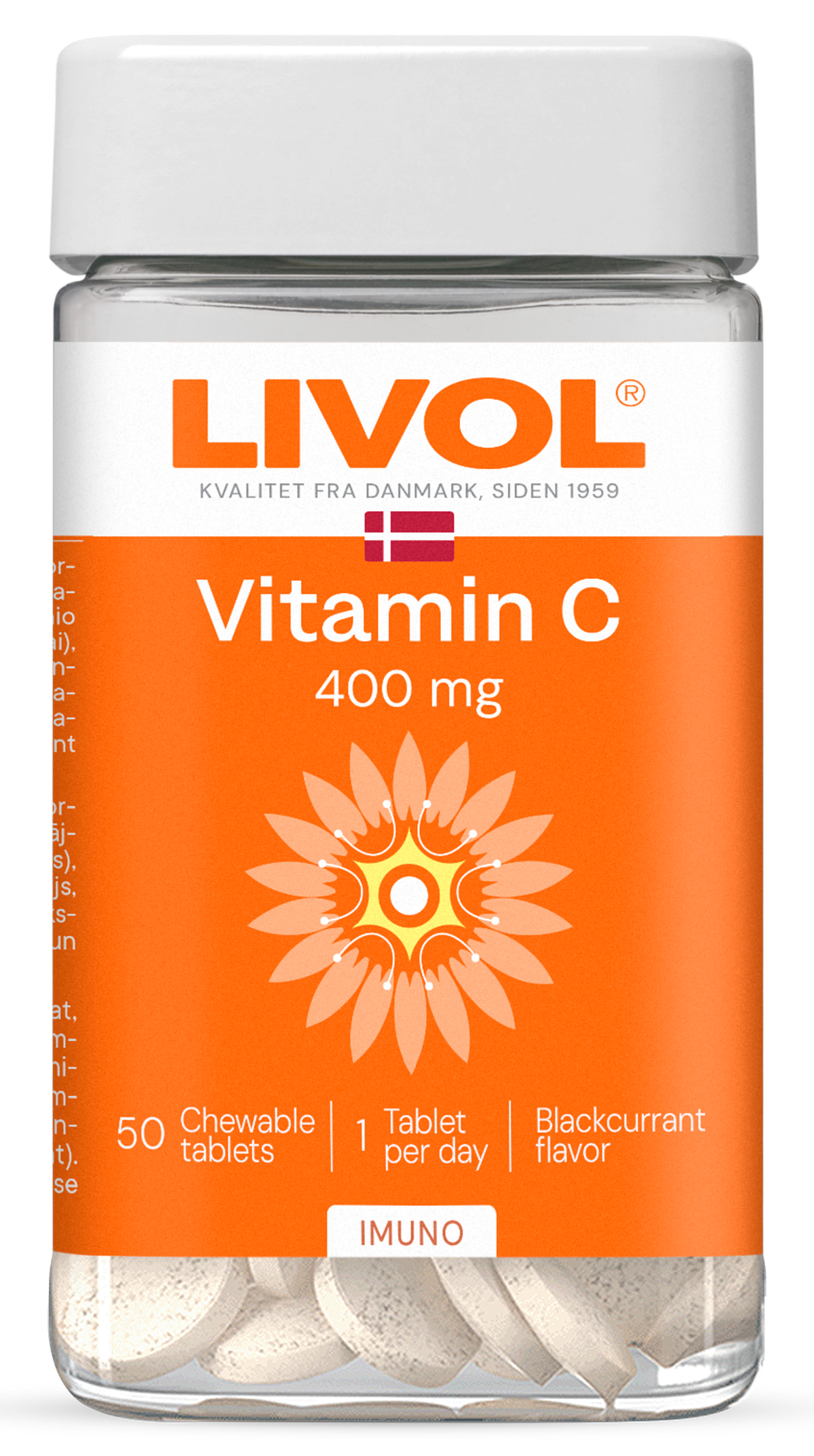 LIVOL Vitamin C 400 mg chewable tablets, 50 pcs. | Mēness aptieka