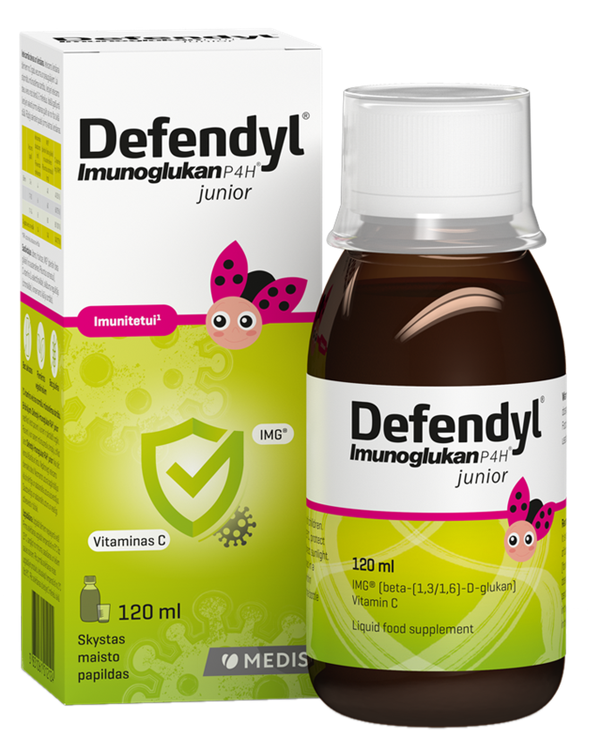 DEFENDYL Imunoglukan P4H Junior liquid, 120 ml | Mēness aptieka