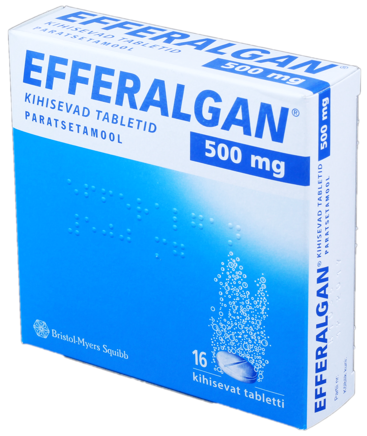 EFFERALGAN 500 mg effervescent tablets, 16 pcs. | Mēness aptieka
