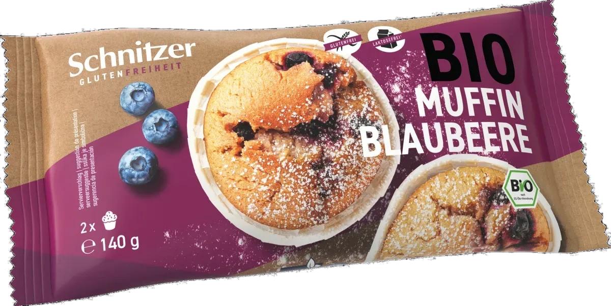 SCHNITZER Bio Blaubeere muffin, 140 g | Mēness aptieka