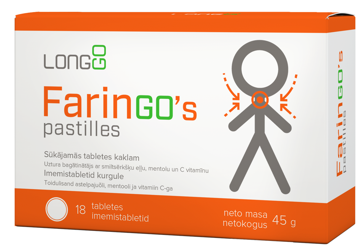 FARINGO'S pastilas, 18 gab. - Piegāde visā Latvijā | Mēness aptieka