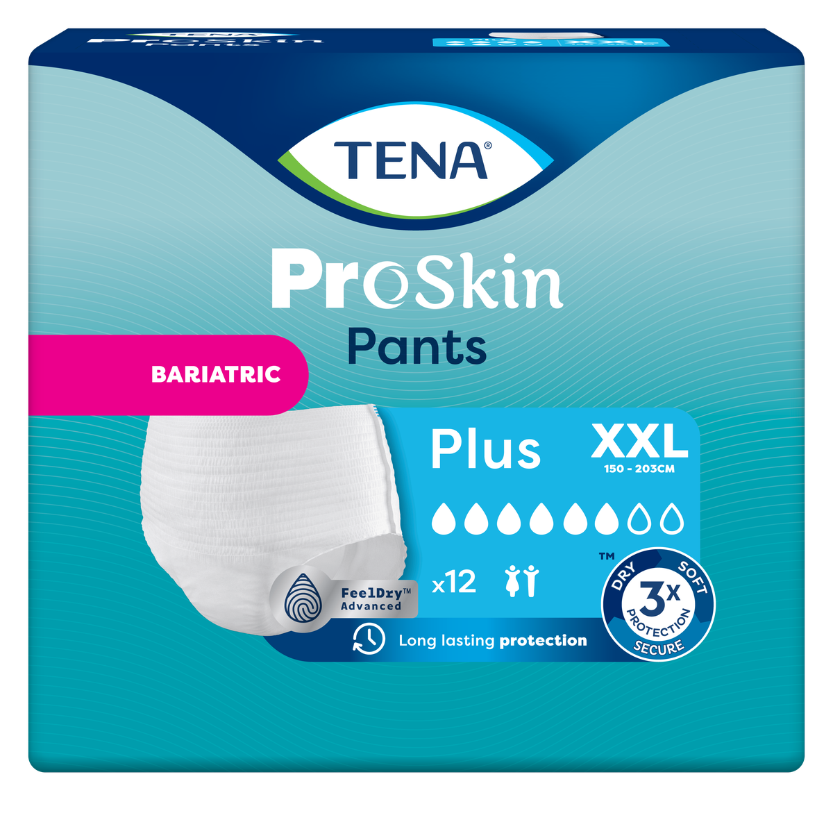 TENA Pants Plus Bariatric XXL nappy pants, 12 pcs. | Mēness aptieka