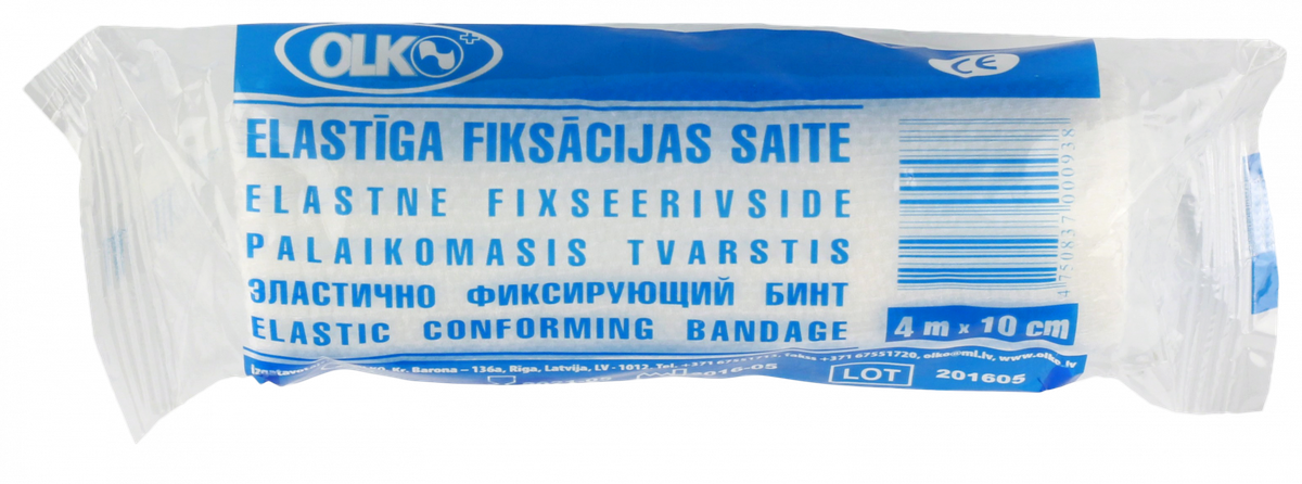 OLKO 4 m x 10 cm elastīga fiksācijas saite, 1 gab. - Piegāde visā ...