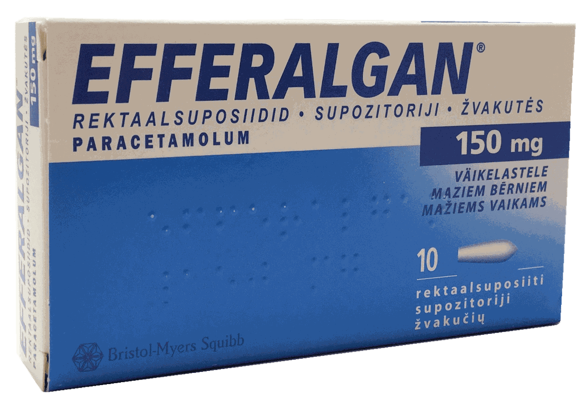 EFFERALGAN 150 mg suppositories, 10 pcs. | Mēness aptieka