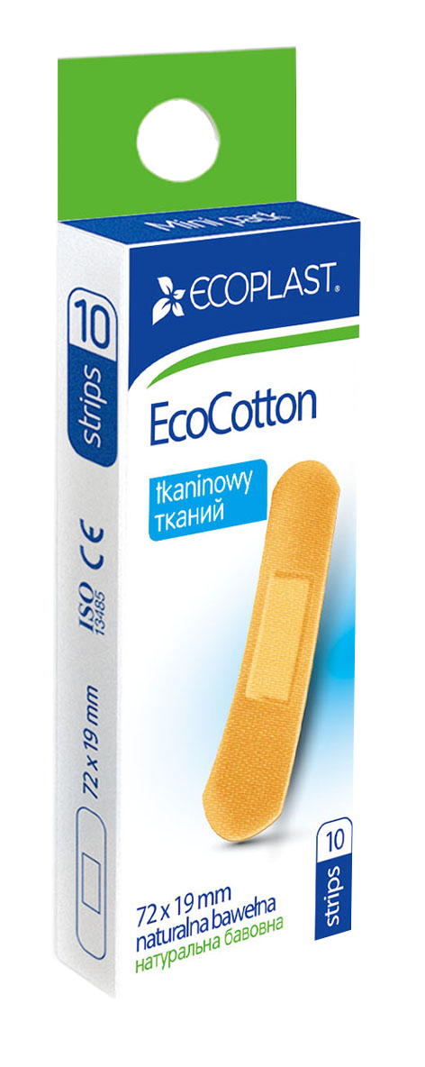 ECOPLAST EcoCotton Mini 72x19mm plāksteris, 10 gab. - Piegāde visā ...