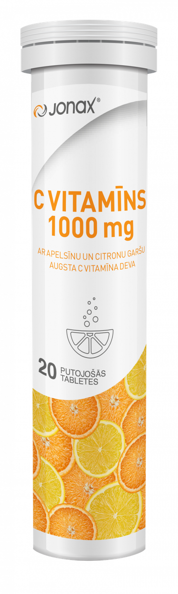 JONAX Vitamin C 1000 mg effervescent tablets, 20 pcs. | Mēness aptieka