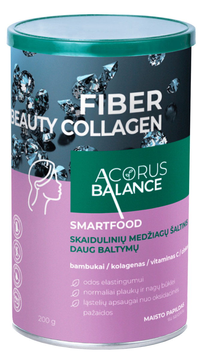 ACORUS BALANCE Fiber Beauty Collagen pulveris, 200 g - Piegāde visā ...