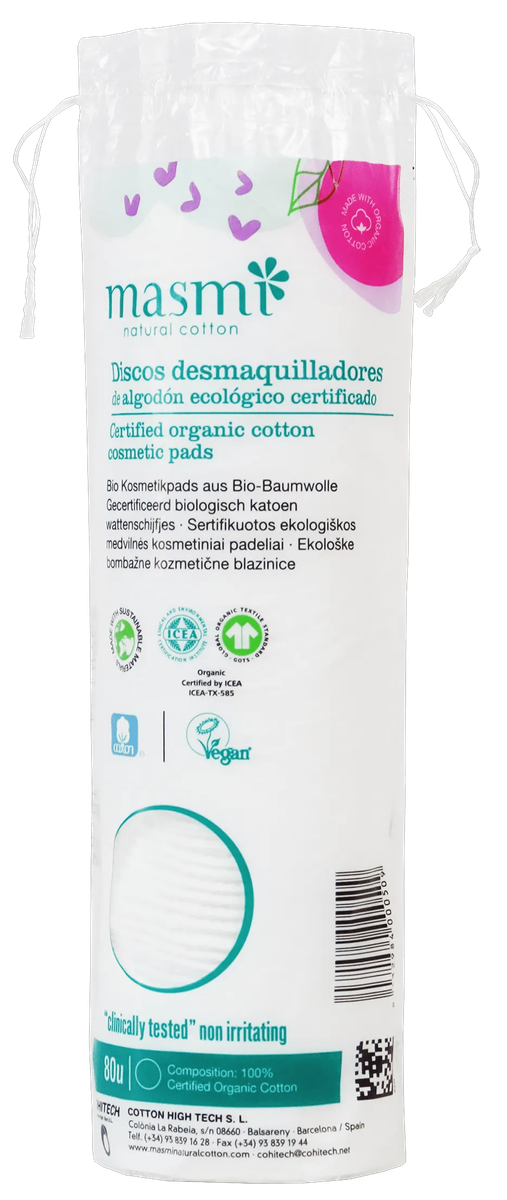 MASMI Organic vates diski, 80 gab. - Piegāde visā Latvijā | Mēness aptieka
