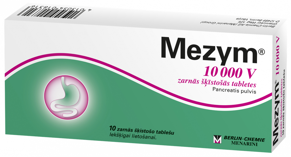 MEZYM 10000 tabletes, 10 gab. - Piegāde visā Latvijā | Mēness aptieka