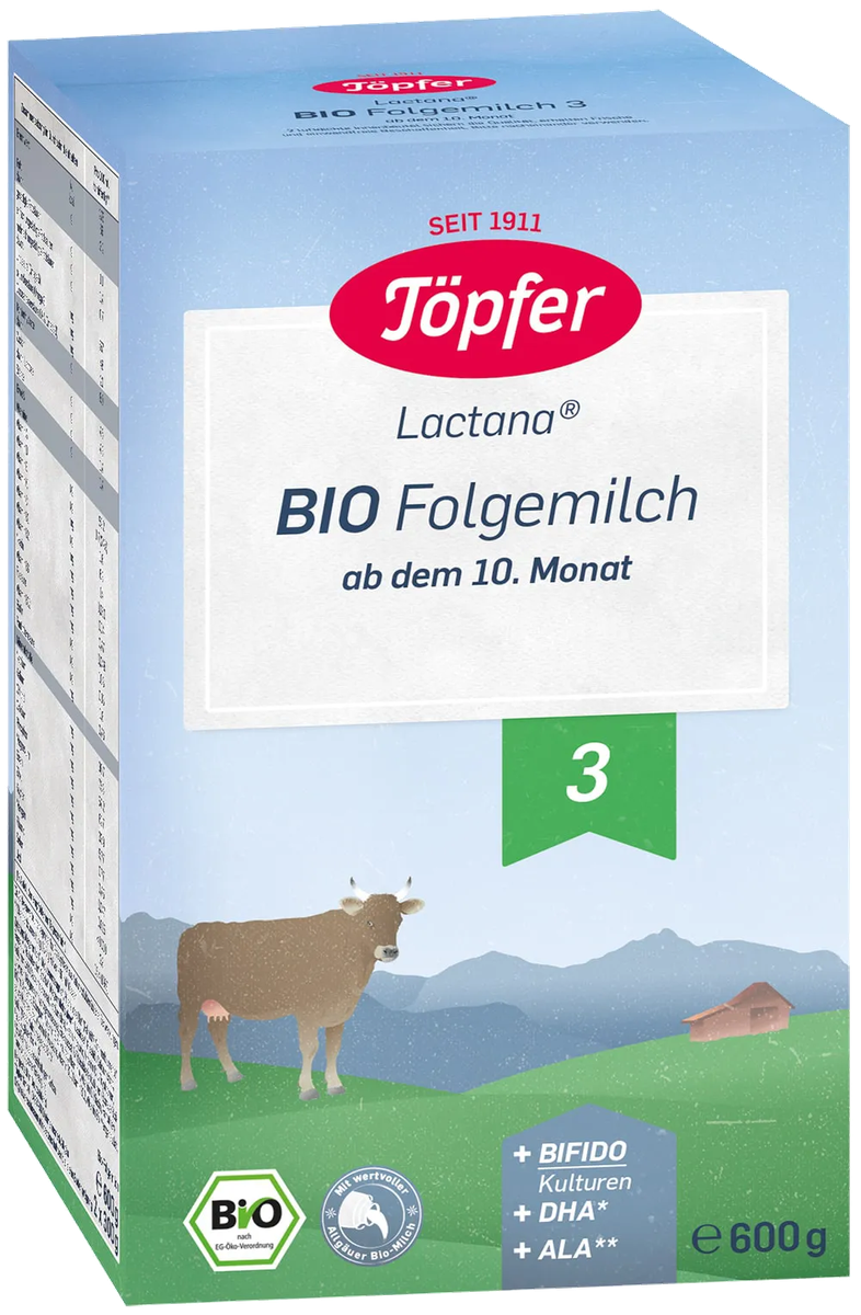 TOPFER Lactana Bio from 10 m. milk powder, 600 g | Mēness aptieka