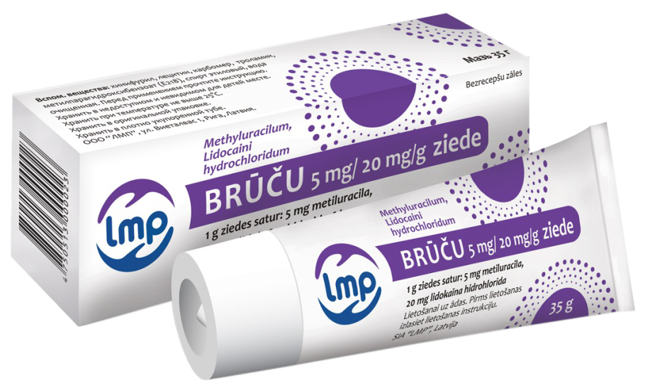 BRŪČU 5 mg/ 20 mg/g ziede, 35 g - Piegāde visā Latvijā | Mēness aptieka