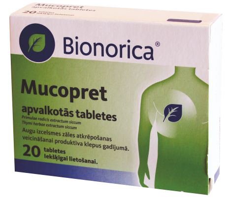 MUCOPRET tabletes, 20 gab. - Piegāde visā Latvijā | Mēness aptieka