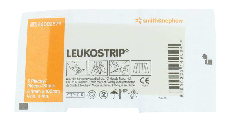 LEUKOSTRIP 6,4 mm x 102 mm wound dressing, 5 pcs. | Mēness aptieka