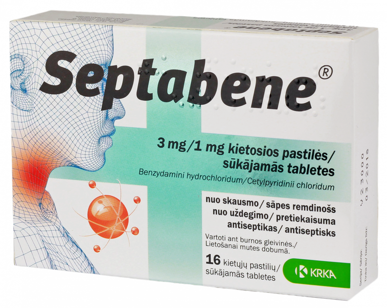 SEPTABENE 3 mg/1 mg sūkājamās tabletes, 16 gab. - Piegāde visā Latvijā ...