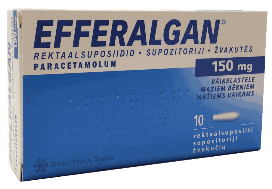 EFFERALGAN 150 mg suppositories, 10 pcs. | Mēness aptieka