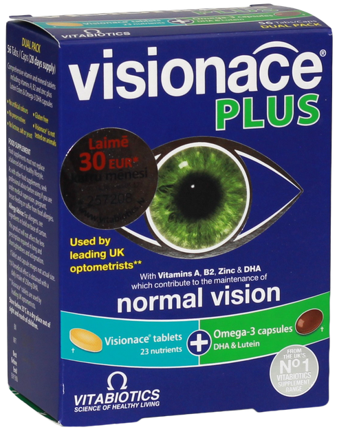VISIONACE Plus tabletes + kapsulas, 56 gab. - Piegāde visā Latvijā ...