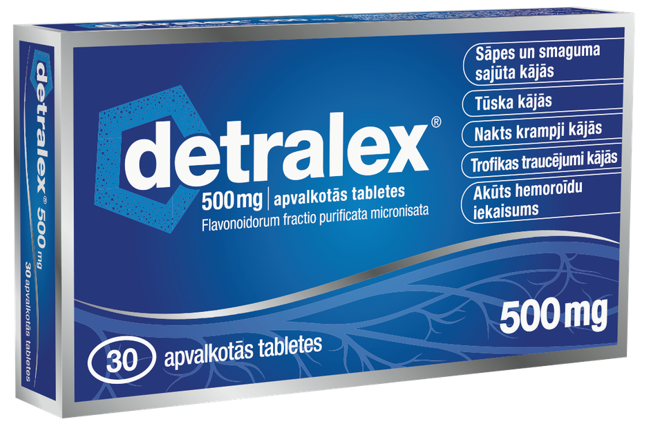 DETRALEX 500 mg tabletes, 30 gab. - Piegāde visā Latvijā | Mēness aptieka