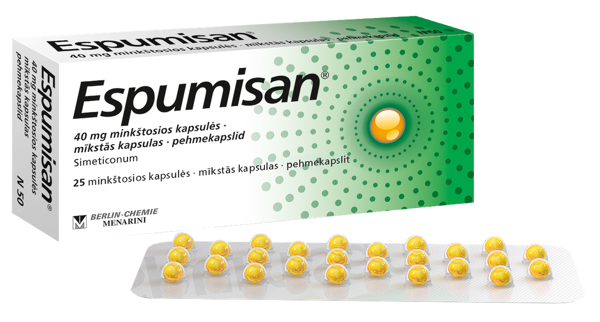 ESPUMISAN 40 mg pills, 25 pcs. | Mēness aptieka