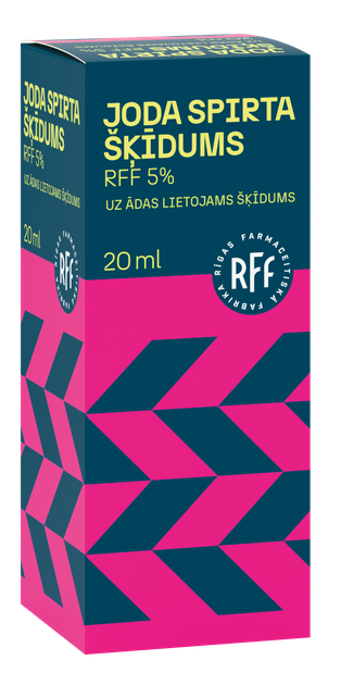 RFF Joda spirta 5 % šķīdums, 20 ml - Piegāde visā Latvijā | Mēness aptieka