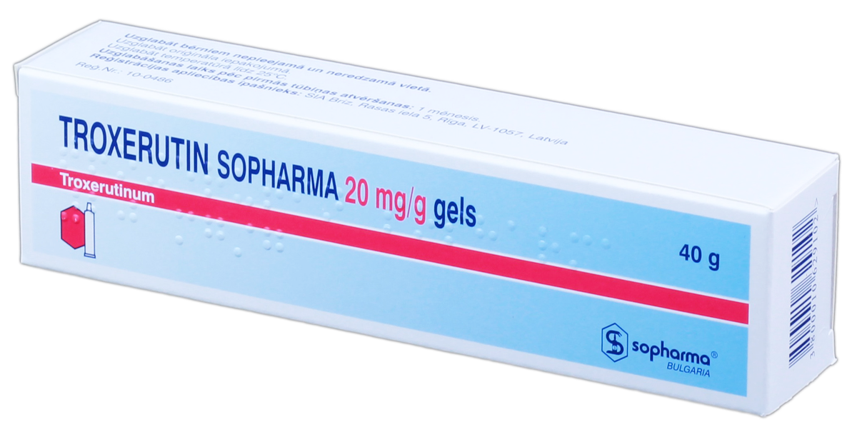 TROXERUTIN Sopharma 20 mg/g gel, 40 g | Mēness aptieka