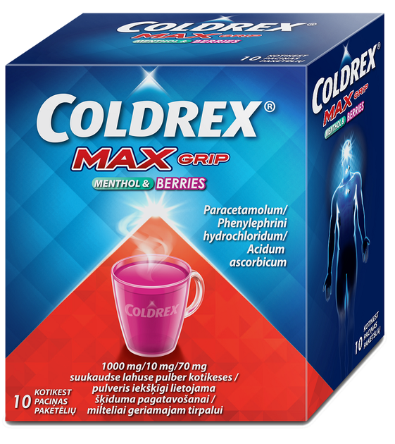 COLDREX MaxGrip Menthol & Berries for oral solution powder, 10 pcs ...