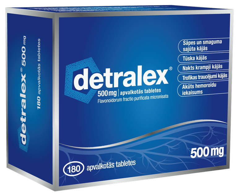 DETRALEX 500 MG apvalkotās tabletes, 180 gab. - Piegāde visā Latvijā ...